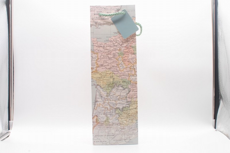 1 Bottle Antique Map Gift Bag - The Dorset Wine Company